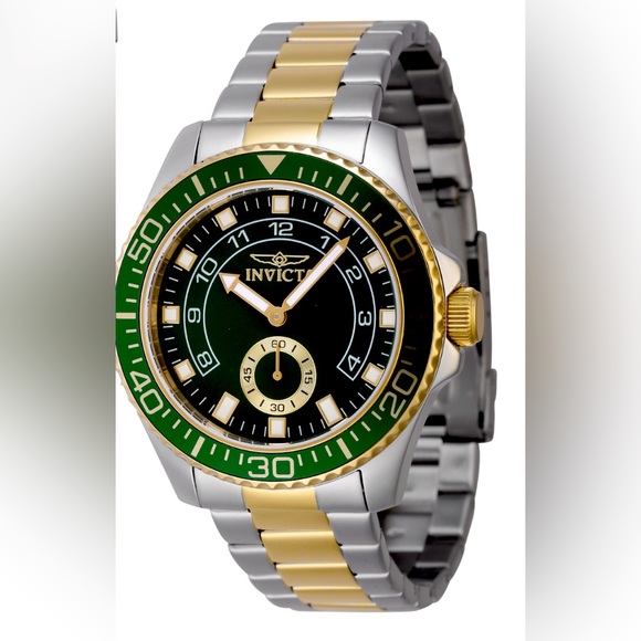Invicta | Accessories | Invicta Green Face With Two Tone Watch | Poshmark